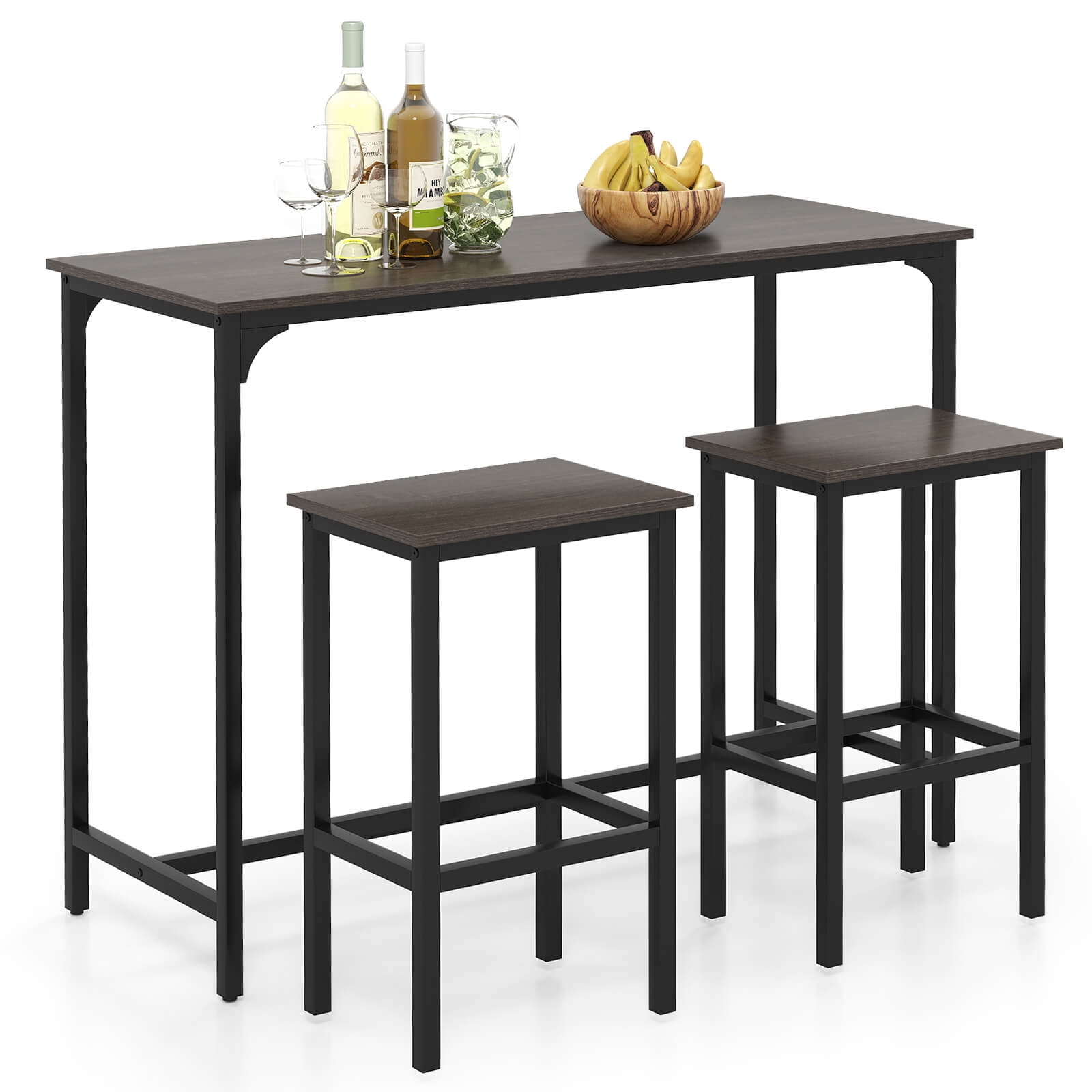Click here for Costway 3 Pcs Counter Height Table Set With Footre... prices