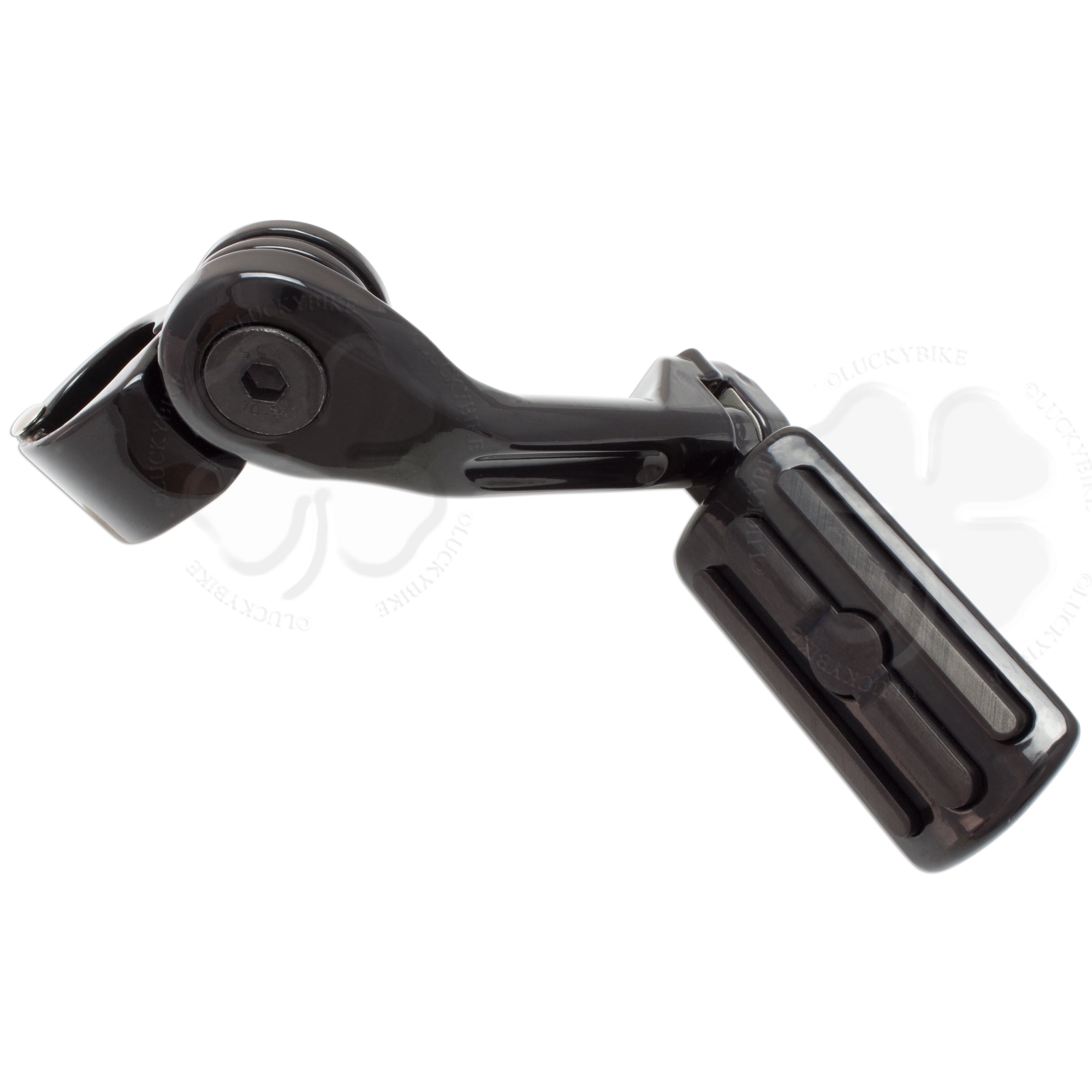 Black Universal Adjustable Long Angled Highway Foot Pegs 1.25" Crash ...