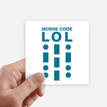 Morse Code Laughter Line Expressions Sticker Square Waterproof Stickers ...