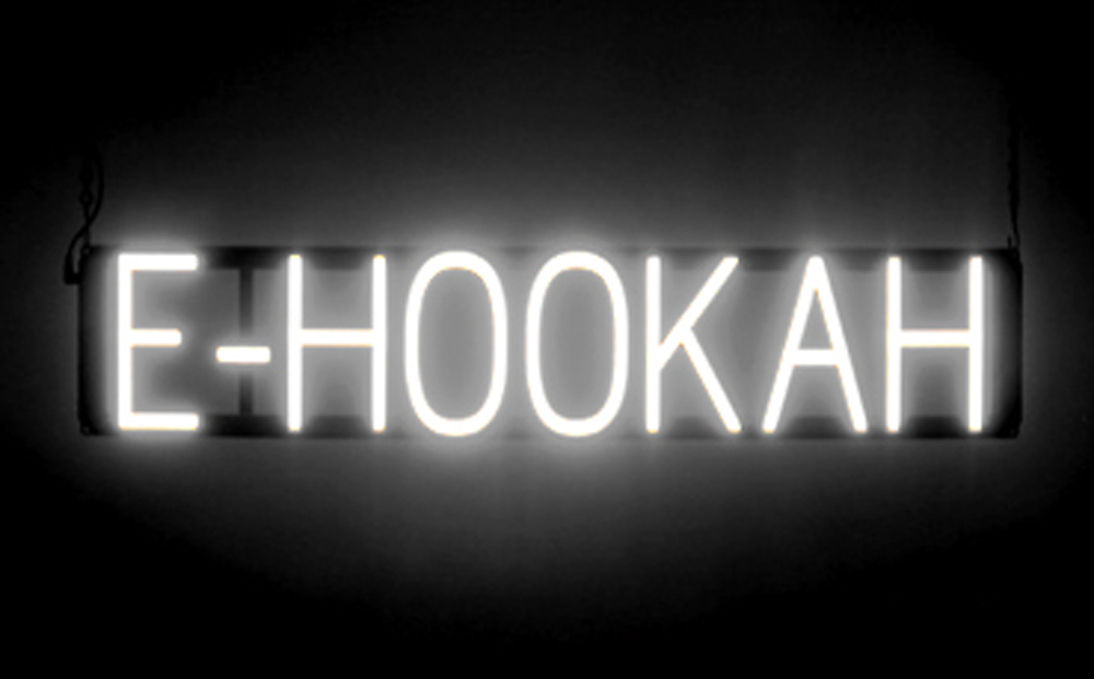 SpellBrite E-HOOKAH LED Sign for Business. 30.8" x 6.3" White E-HOOKAH ...