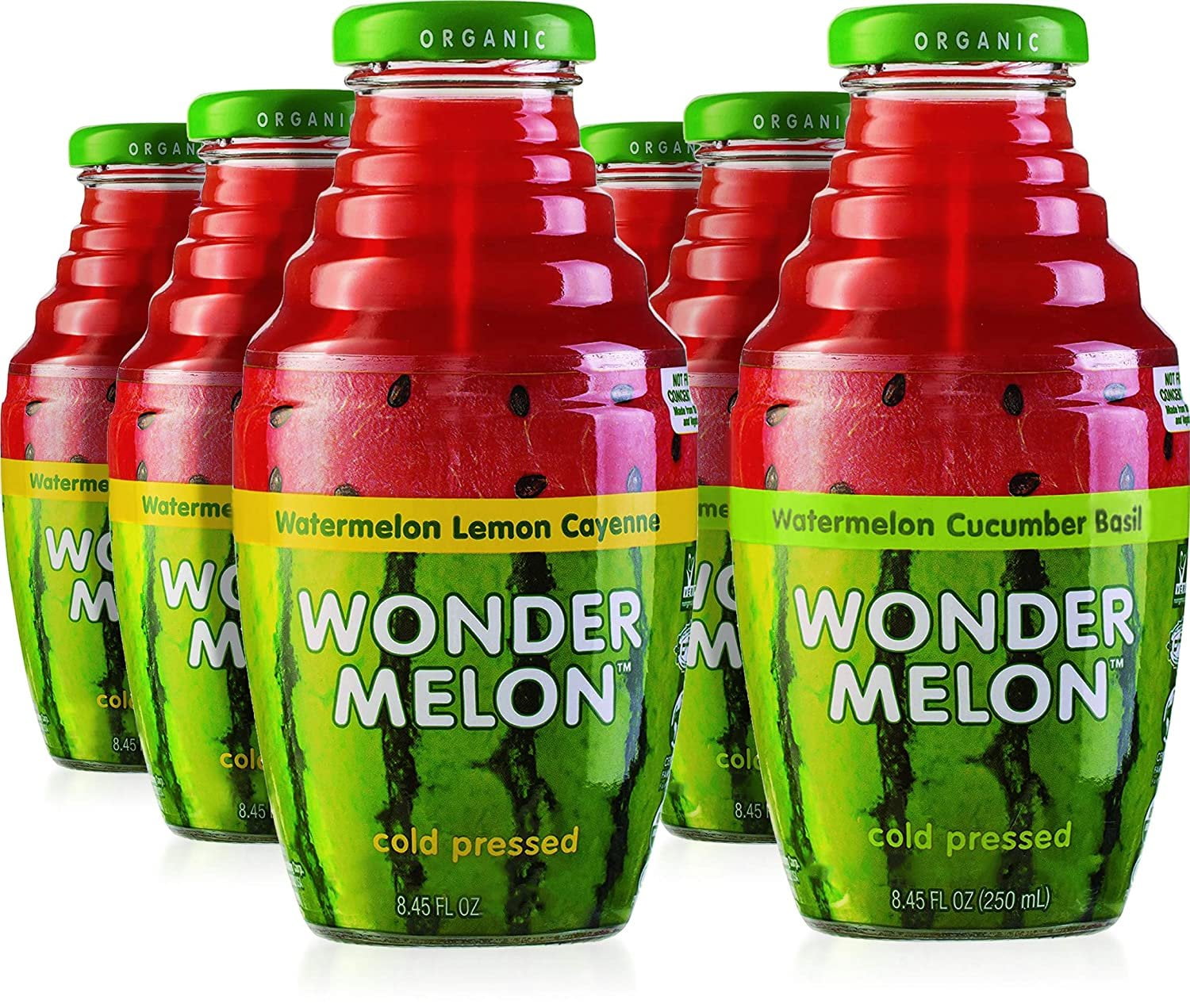 Wonder Melon Organic Watermelon Juice, Cold Pressed, Variety 6 Pack 3 ...