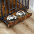 Pefilos 38" Dog Crate with Feeding Bowl, Wheels, Three Doors Kennel ...