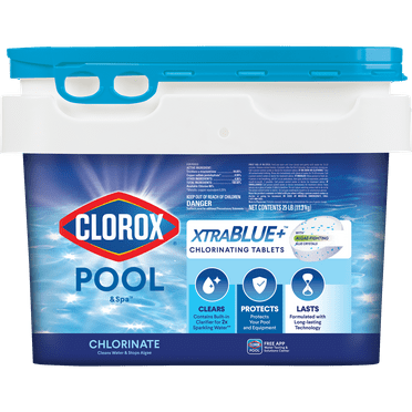 "Clorox Pool&Spa XtraBlue+ 3"" Chlorine Tablets for Pools, 25 Lb ...