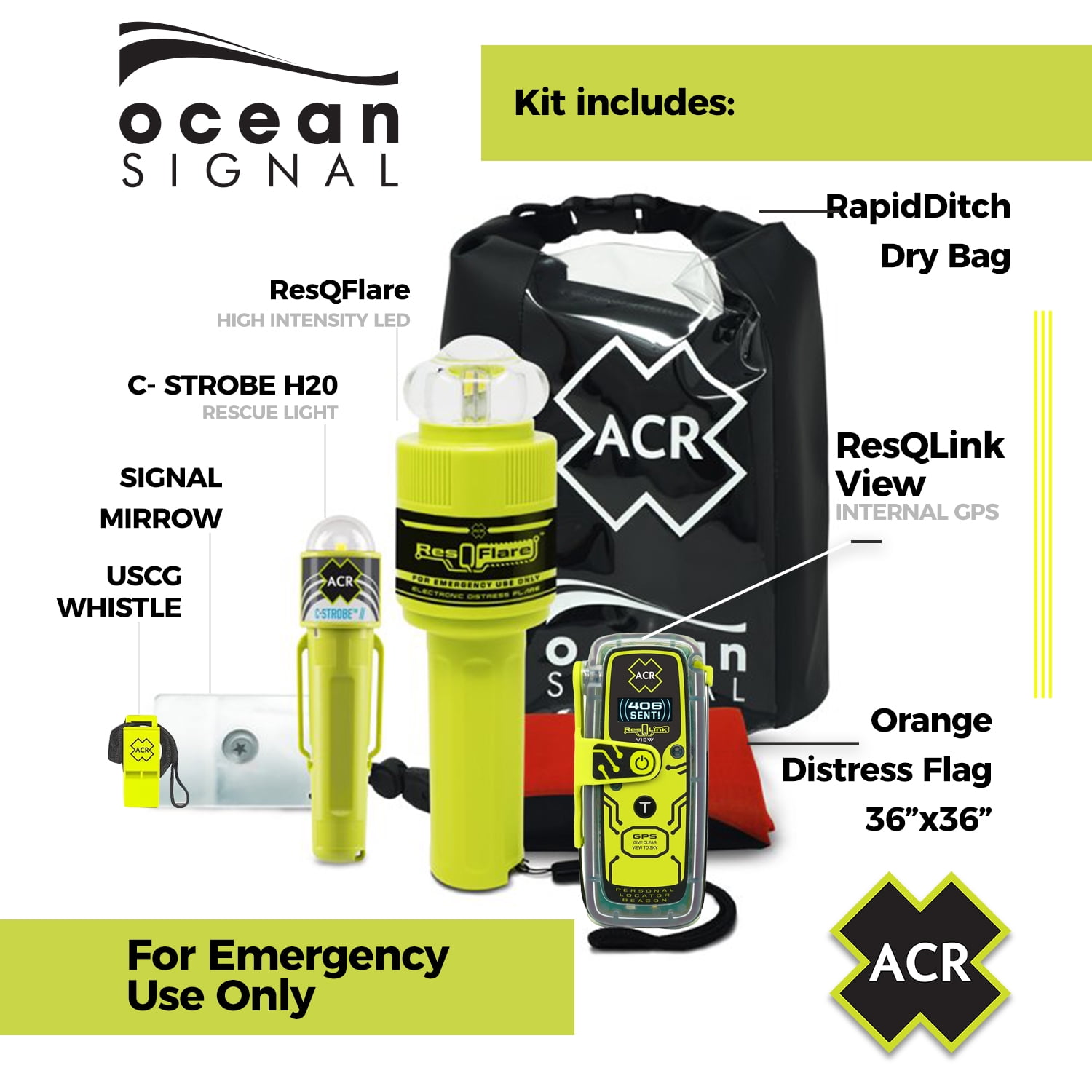Buy ACR ResQLink View & ResQFlare Survival Kit | Boat E-Flare | PLB W/o ...