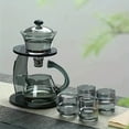 Fire Kirin Glass Transparent Gray Lazy Kung Fu Automatic Teapot Set (6 ...