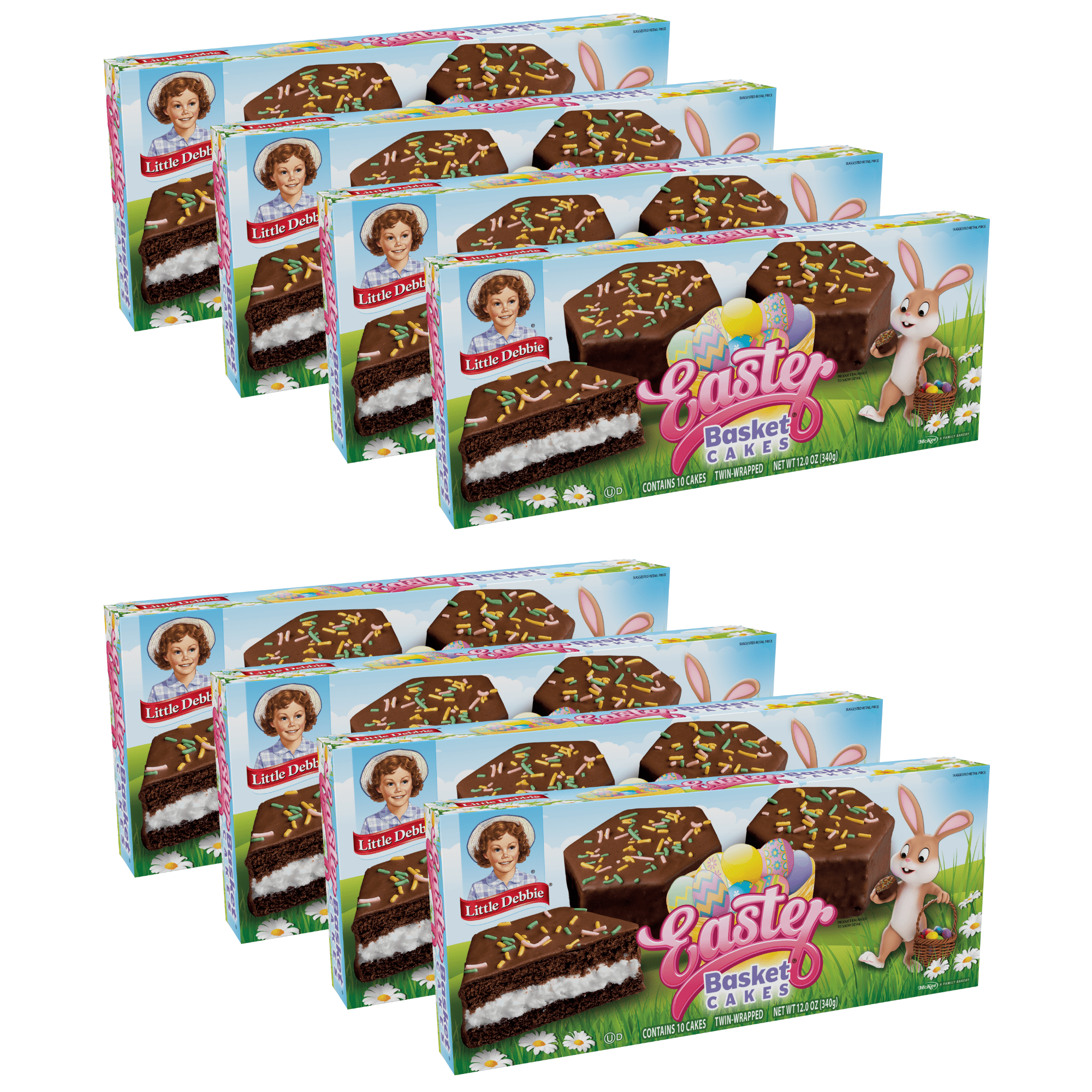 Little Debbie Easter Basket Cakes, 8 Boxes, 80 Chocolate-Flavored Snack ...