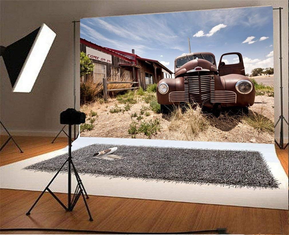 ABPHOTO 7x5t Photography Backdrop Abandoned Restaraunt on Route 66 Road ...