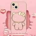 2024 Hello Kitty Makeup Mirror Plating Phone Case For Samsung Galaxy S24 S23 S22 S21 S20 Ultra ...