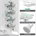 Corner Shower Caddy Tension Pole - Chrome Tension Rod Shower Caddy ...