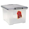 Storex Tote Clear Storage Box with Lid for Paper Document File, Legal ...