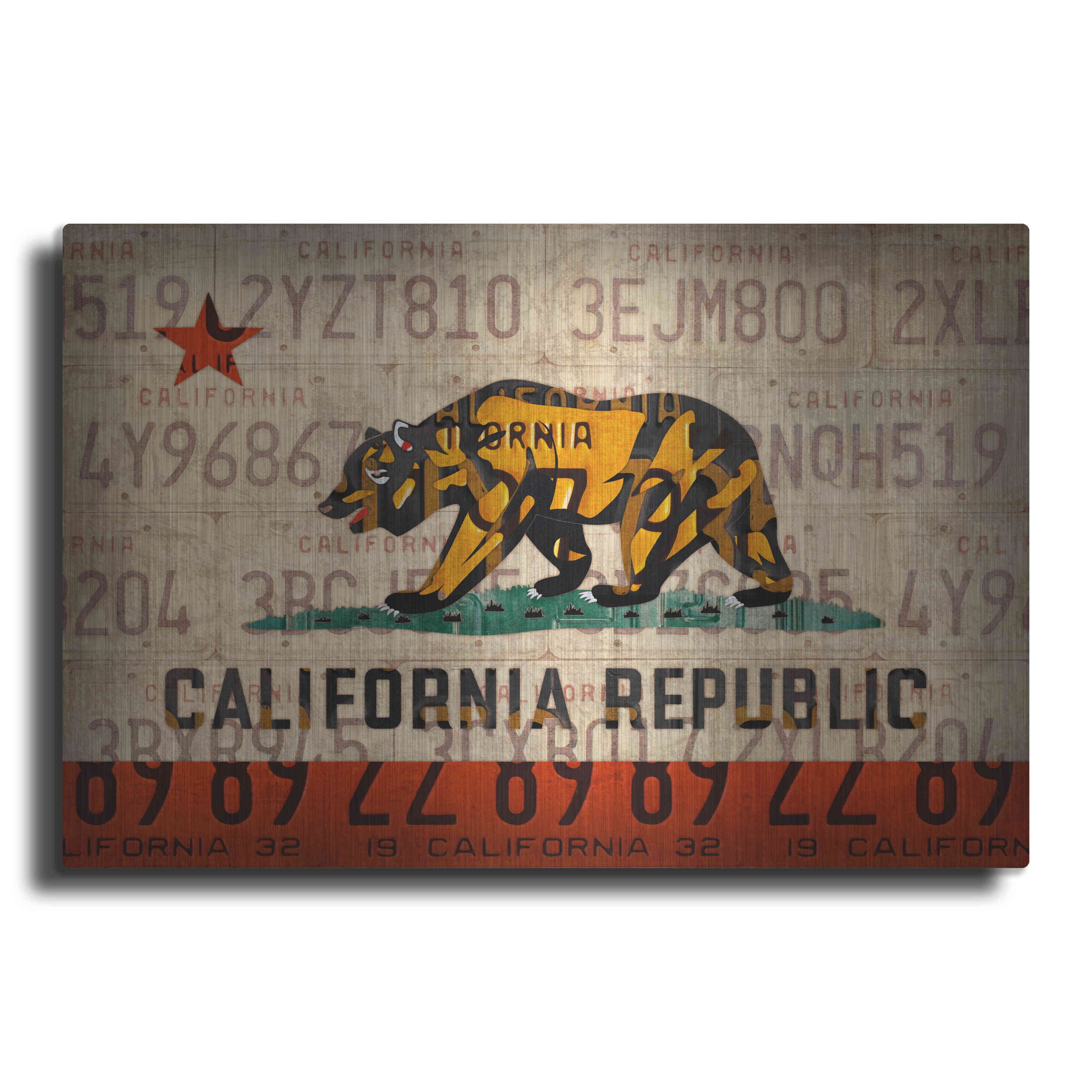 Luxe Metal Art 'Cali State Flag License Plates' by Design Turnpike ...
