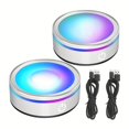 1pc Round Plastic USB Rechargeable LED Display Stand, For 3D Crystal ...