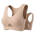 akafmk Womens Plus Size Sports Bras Texture Air Hole Wireless Push Up ...