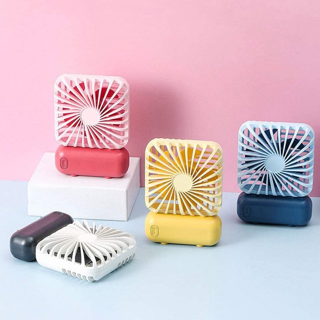 Hesroicy Round/Square Cute Mini Portable USB Charging Desktop Summer ...