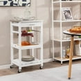 Rolling Small Kitchen Island Cart, 4-Tier Storage Utility Serving Cart ...