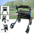 Foldable Rollator Walker with 6 levels of Adjustable Seat 8 Wheels ...