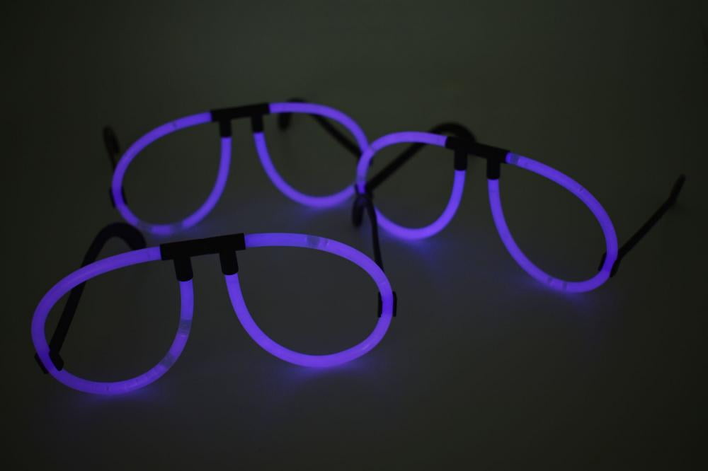 DirectGlow 6 Count Purple Glow Stick Glasses Bright Neon Party Eyewear ...