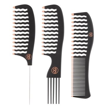 Firstline Evolve Rat Tail Combs, Black, 2 Ct - Walmart.com