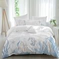 4 Piece Duvet Cover Set Cal king, Watercolor Seahorse Jellyfish Soft ...