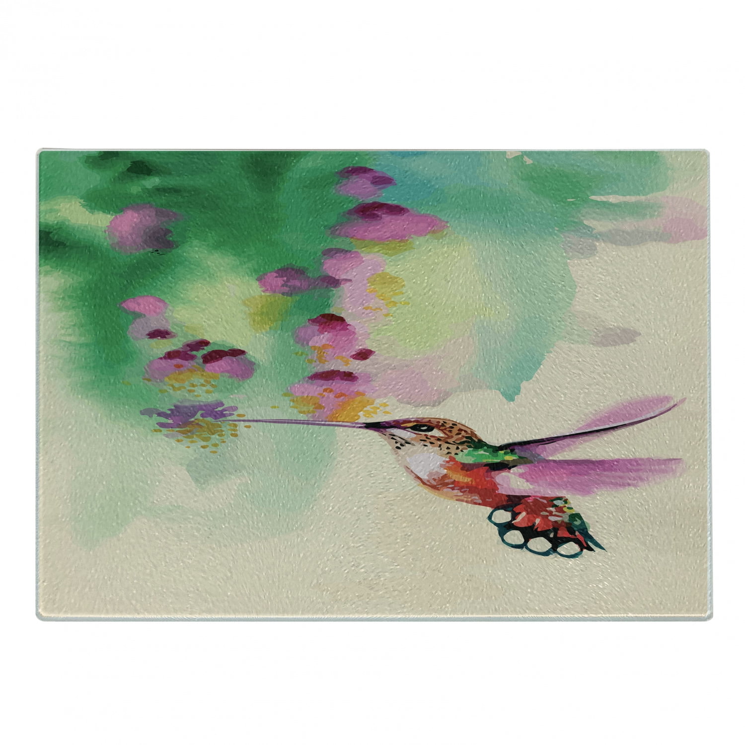 Hummingbird Cutting Board, Art with Colibri Bird and Flowers Romantic ...