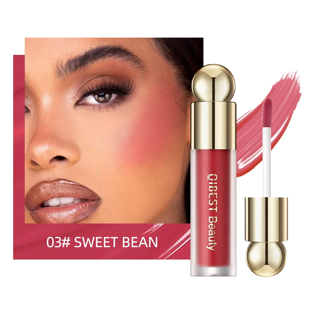 QIBEST-paleta de maquillaje mate, colorete rojo Nude, brillo Natural ...