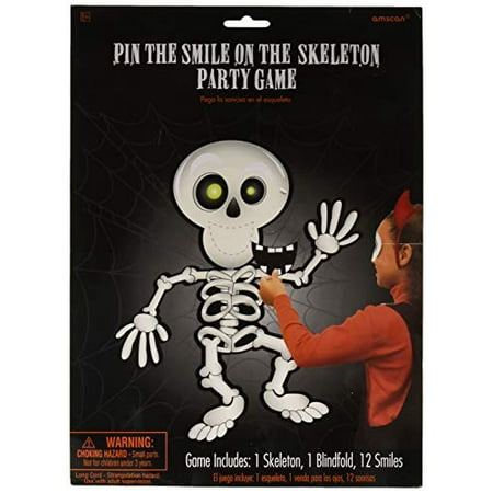 Amscan | Party Favour | Pin-The-Smile-On-The-Skeleton Halloween Game ...