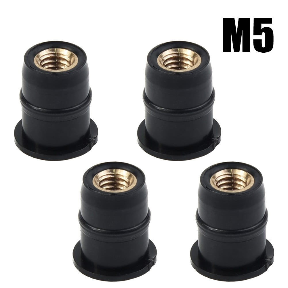 4PCS Motorcycle Windshield Rubber Nuts M5 Vibration Damper Panel ...