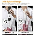 LINKChef Hand Blender, 7-in-1, 20-Speed, 800W, Stainless Steel Blades ...
