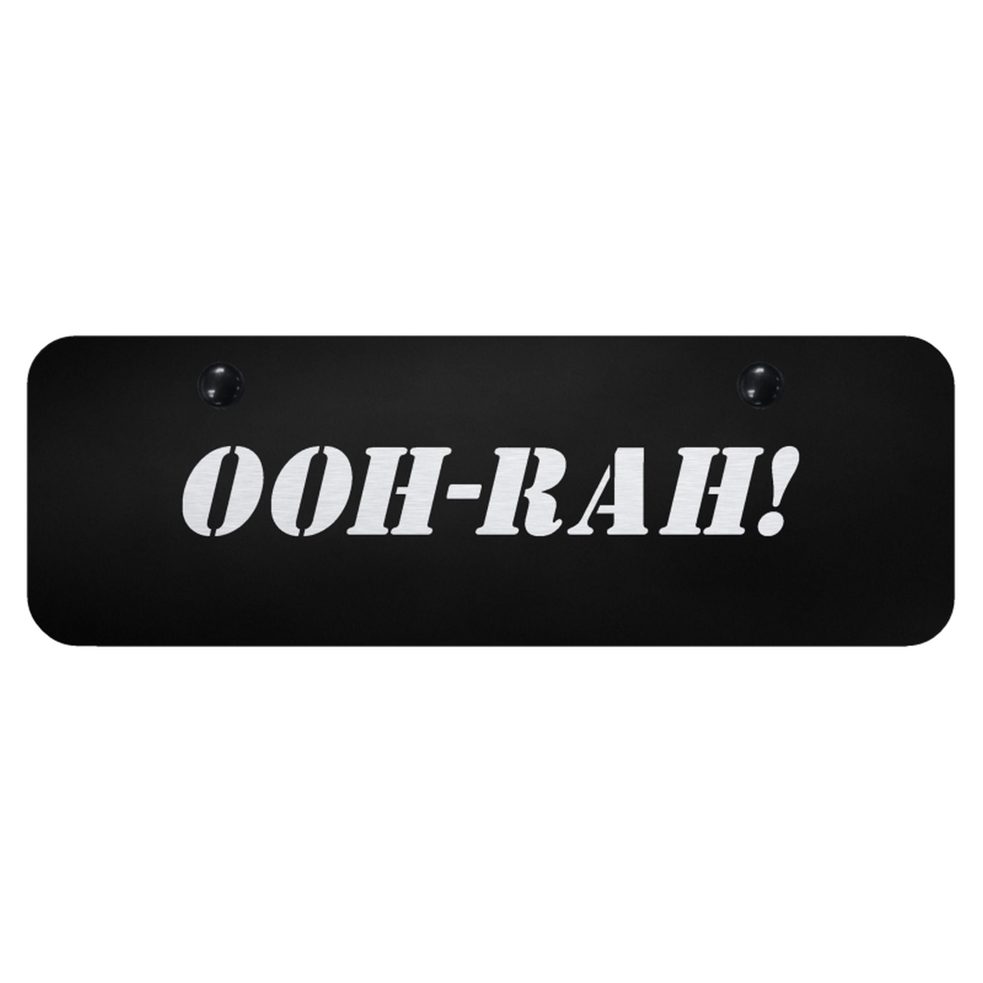 OOH-RAH! Laser Etched Logo Mini License Plate (Chrome on Black ...