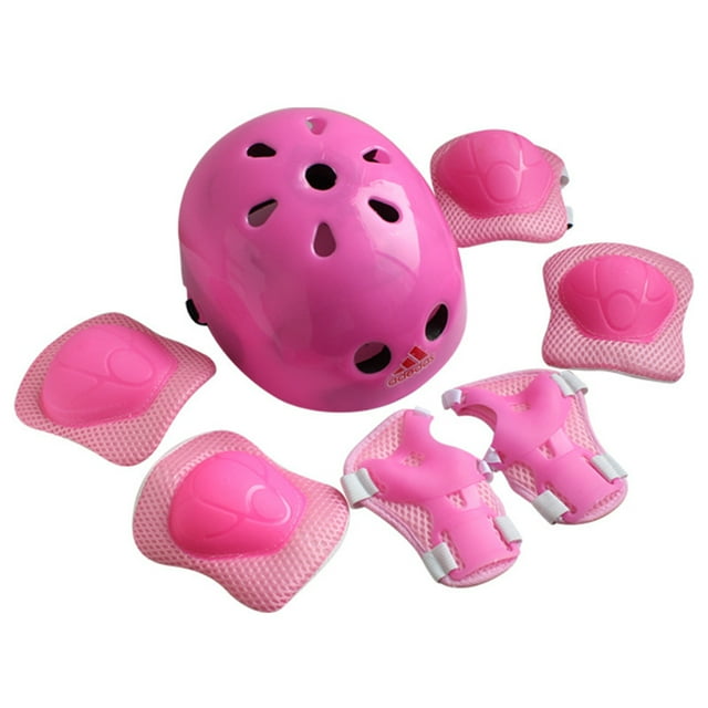 7 Pcs Children Skating Protective Gear Sets Knee Elbow Pads Helmet ...