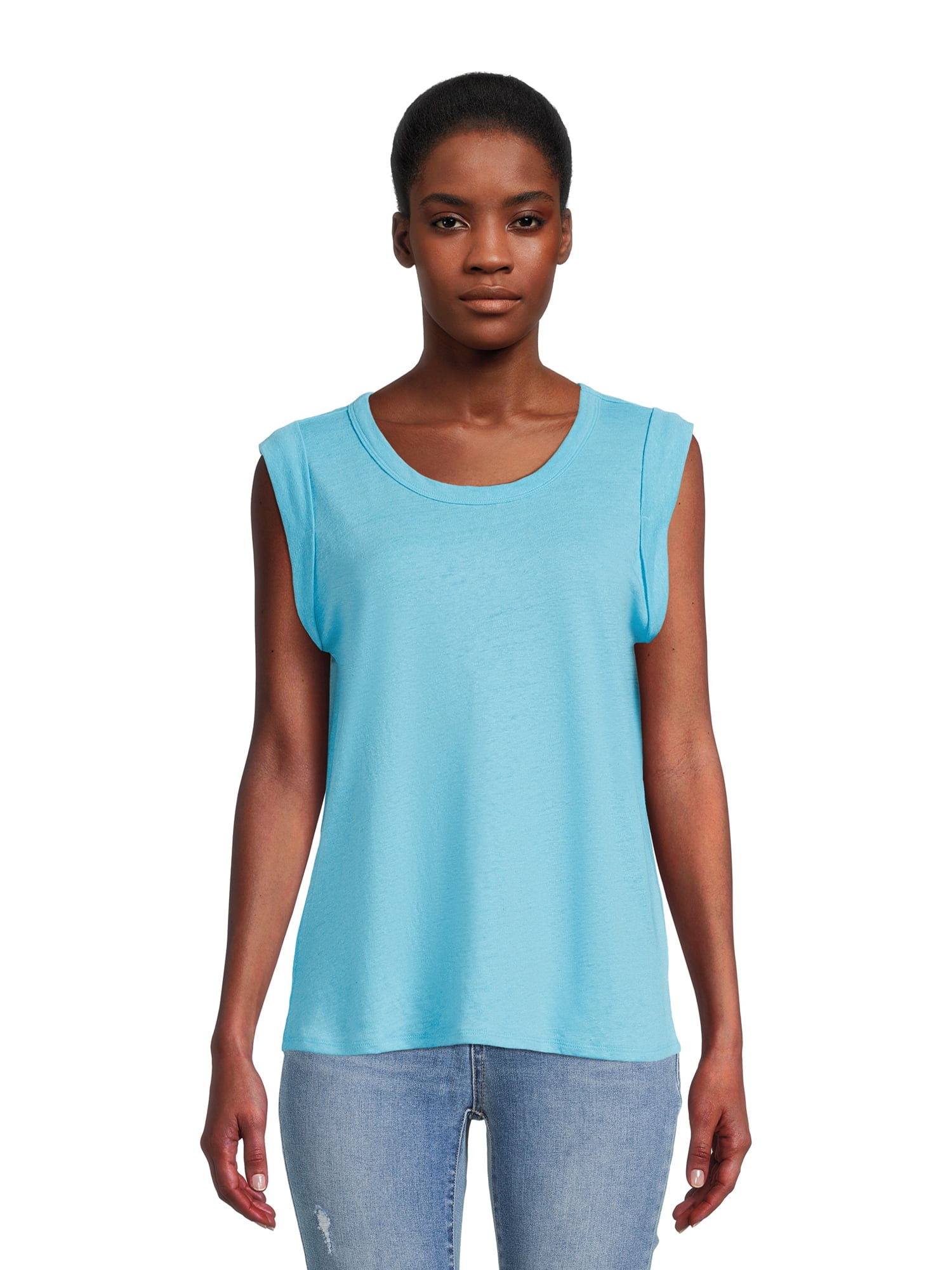 Time and Tru Women's Roll Cuff Top - Walmart.com