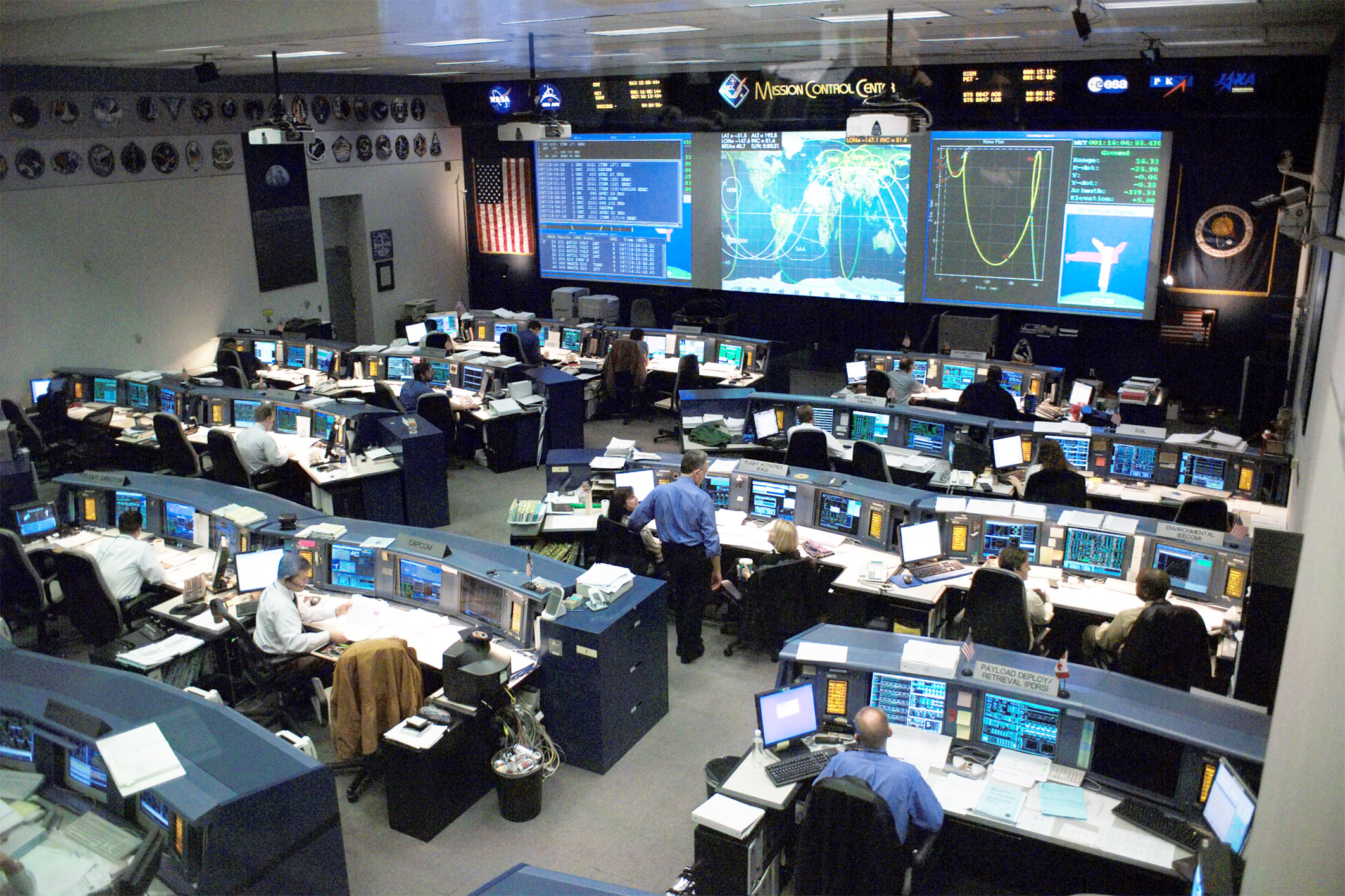 24x36 gallery poster, Johnson Space Center, Mission Control 2004 ...