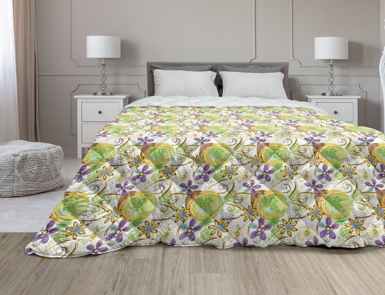Tribal Down Alternative Comforter, South Eastern Folklore Design with ...