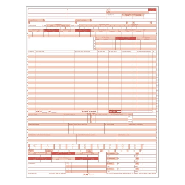 UB-04 (CMS-1450) Health Hospital Insurance Claim Form, Laser 8-1/2" x ...