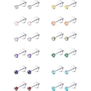 ESTONE 30 Pair Stainless Steel Mixed Bee Frog Tree Daisy Umbrella Stud Earrings Set Kit ...