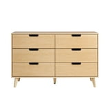 Walker Edison Modern 6-Drawer Dresser, Sleek Riviera Finish, Cut-Out ...