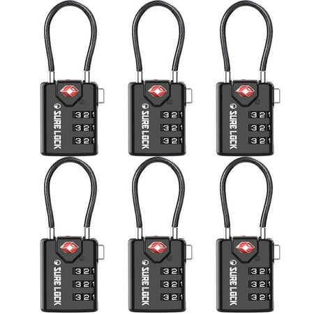 SURE LOcK TSA compatible Travel Luggage Locks, Inspection Indicator ...