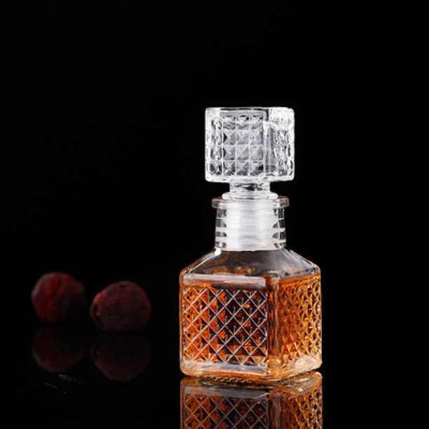 YUANOU 50ml Whisky Glass Liquor Bottles For Alcohol Wine French Carved ...