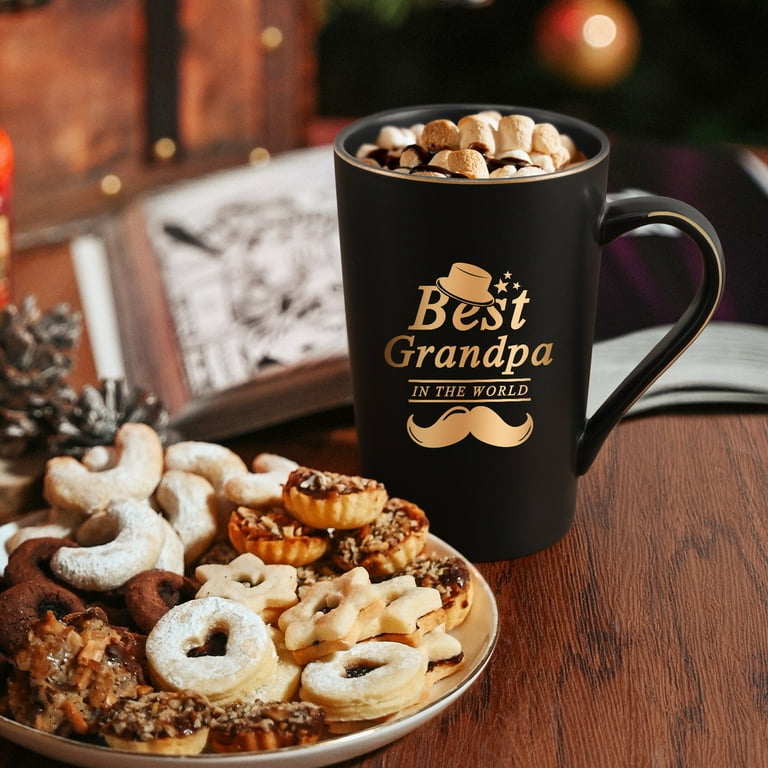 Gifts for Grandpa Best Grandpa In The World Coffee Mugs Fathers Day Gifts Christmas Gifts Birthday Gifts Mug Gifts for Grandpa DawnJoanHD Black 14 fl oz Coffee Mugs Ceramic Mug Tea