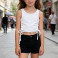 JIAYUE Toddler Girls Fashion Tank Top Child Solid Color Drawstring ...