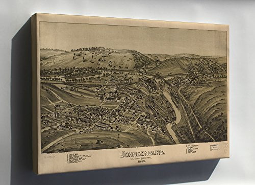 Canvas 24x36; Map Of Johnsonburg, Pennsylvania 1895 - Walmart.com