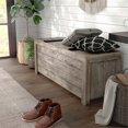 Furniture of America Scandi Wood Hidden Storage Bench in Weathered Oak ...