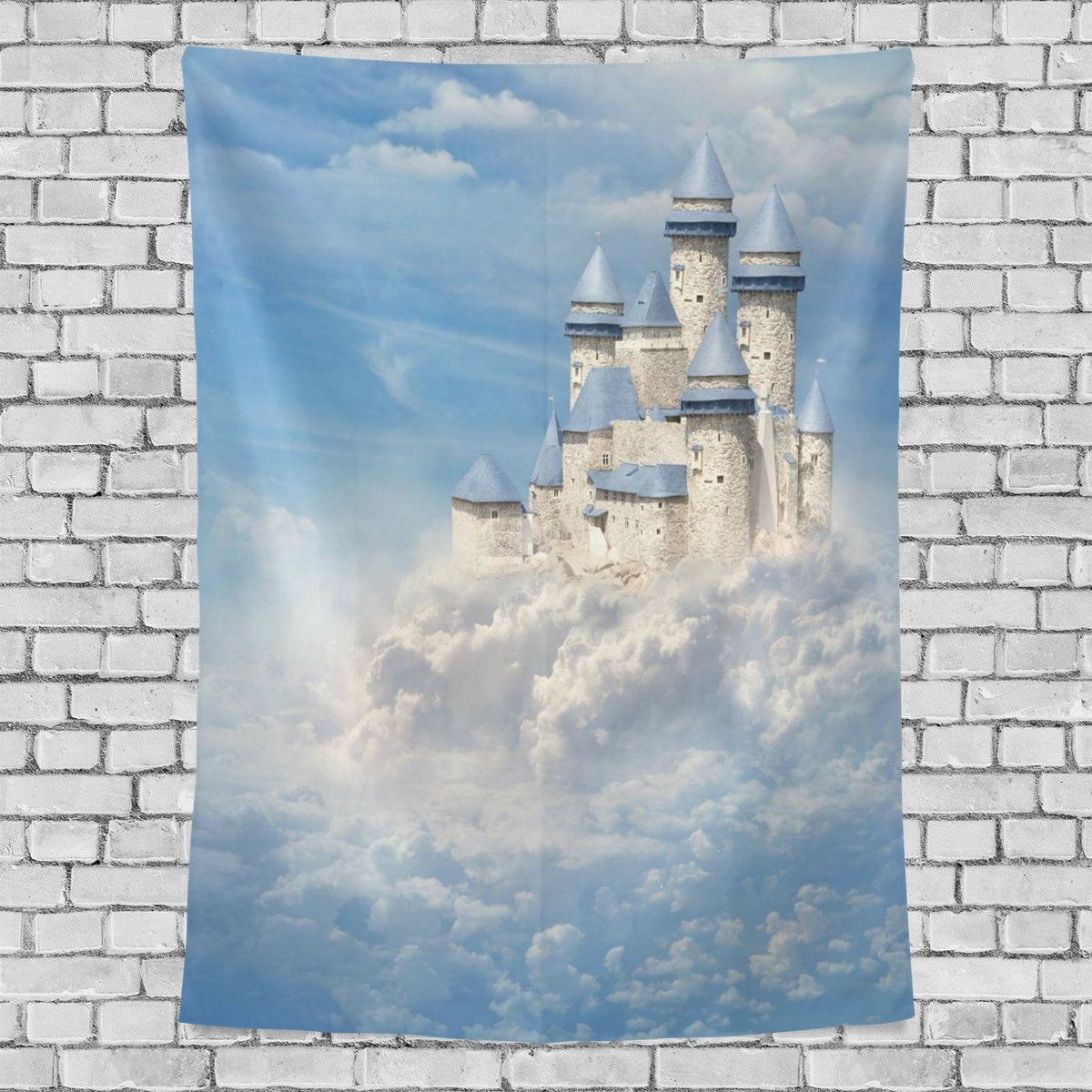 POPCreation Gothic Castle Tapestry Blue Fairy Castle In Sky Fabric ...