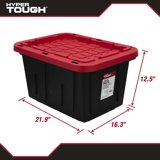 Hyper Tough - 12 Gallon Snap Lid Storage Bin, Black/Red Lid, Set of 4 ...