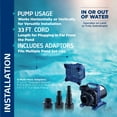 Alpine Corporation Cyclone Pond Pump, 8000 GPH Submersible for Outdoor ...