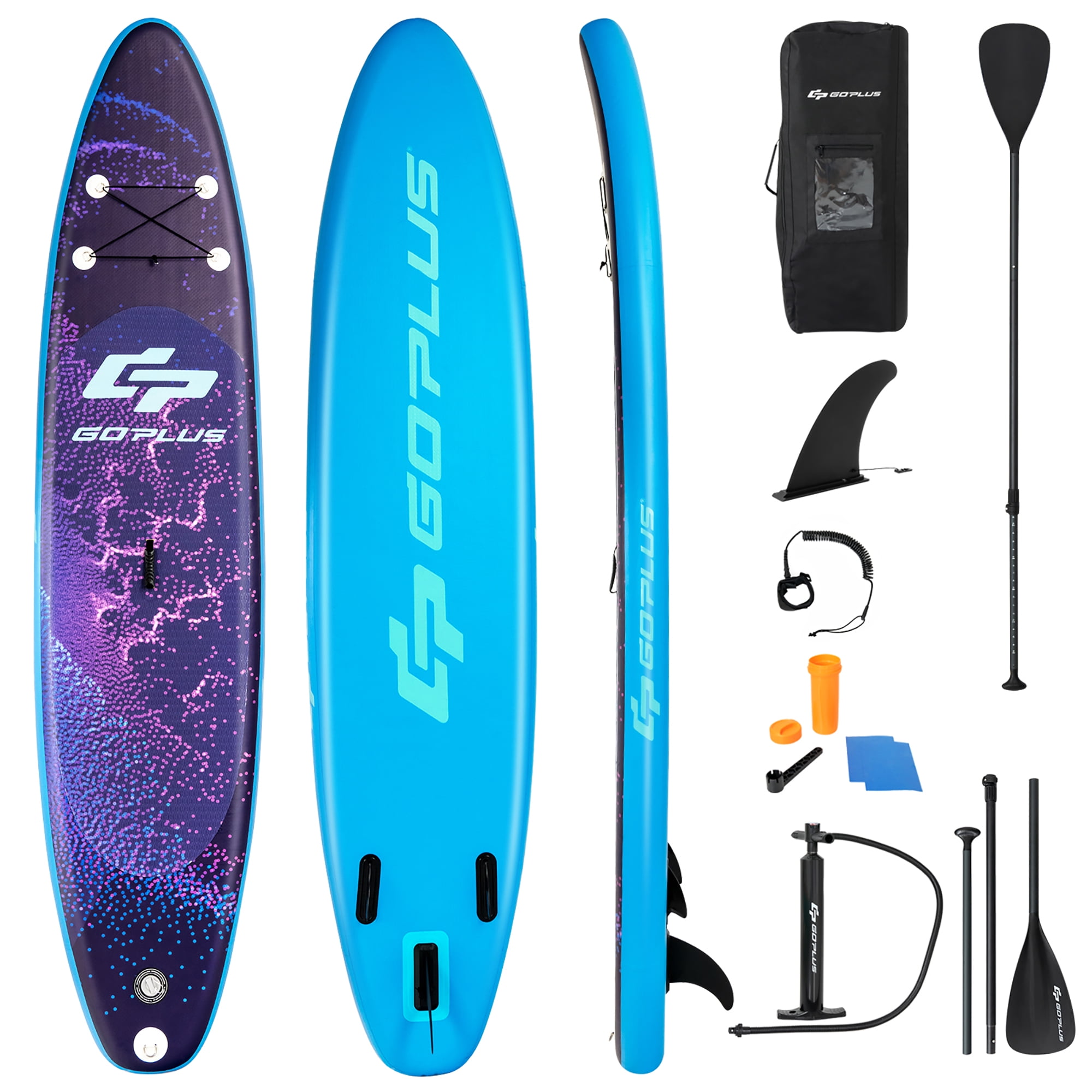 Costway Goplus 11 Inflatable Stand Up Paddle Board Surfboard W/Bag Aluminum Paddle Pump 11 X 30 X 6