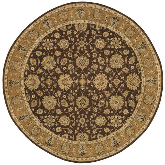 Due Process Stable Trading Mirzapur Agra Brown & Gold Round Area Rug ...