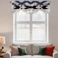 Abstract Art Tie Up Valance Curtains Blue Black Beige Line Simple Gray ...