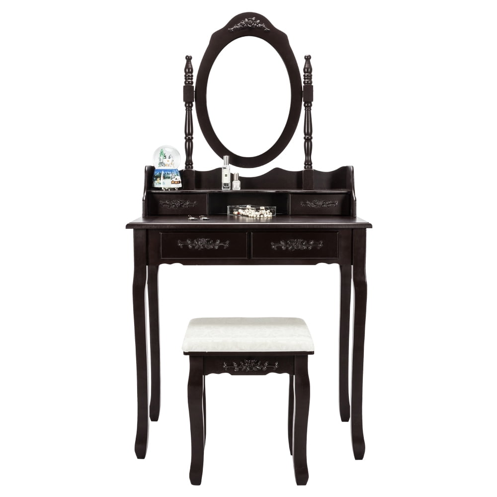 Bluethy Modern Concise 4-Drawer 360-Degree Rotation Removable Mirror ...