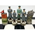 World War 2 US GERMANY Chess Set W/ 15" BLACK WHITE GLOSS BOARD WW2 ...
